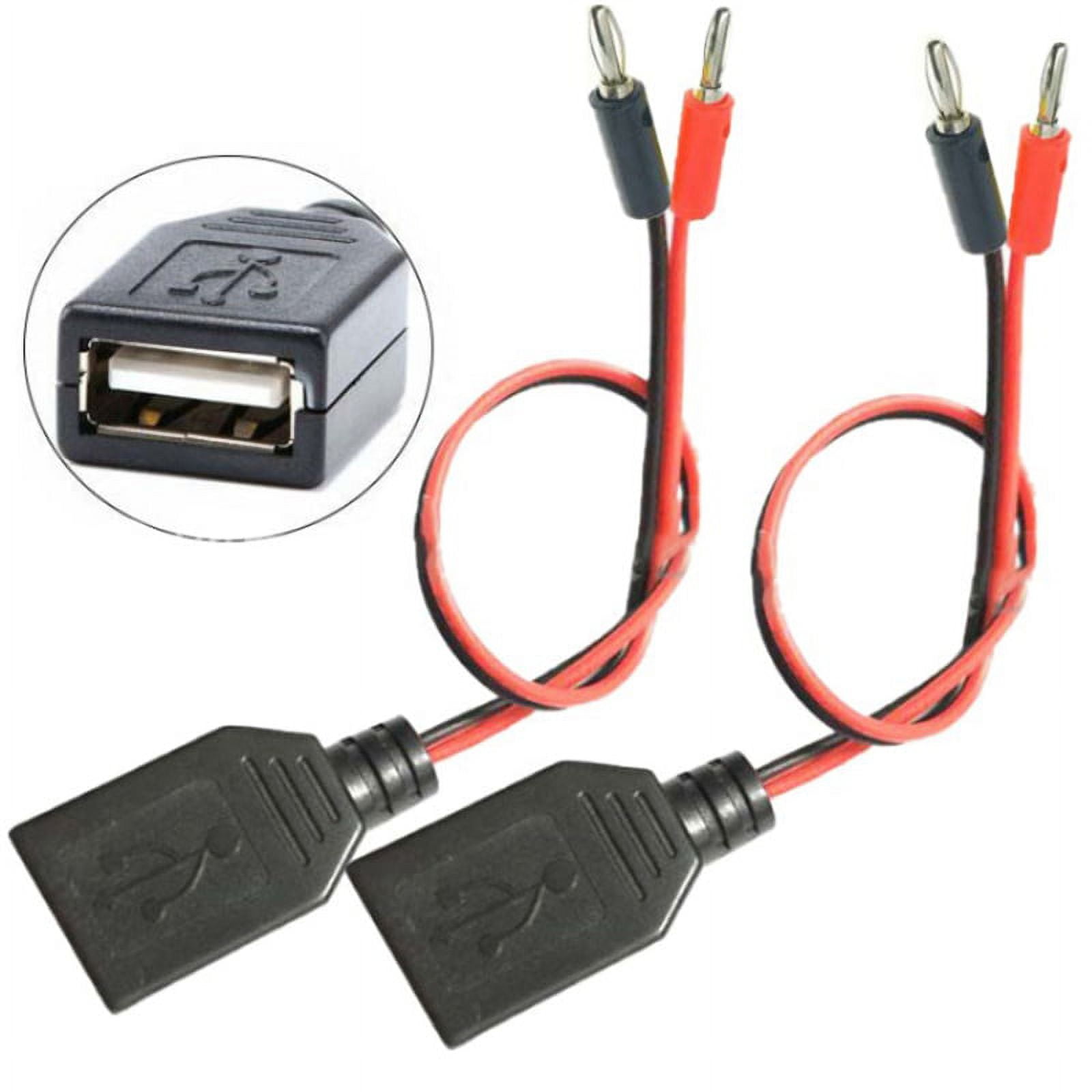 USB Female to 4MM Banana Plug Test Lead Charging Cable USB Socket to ...