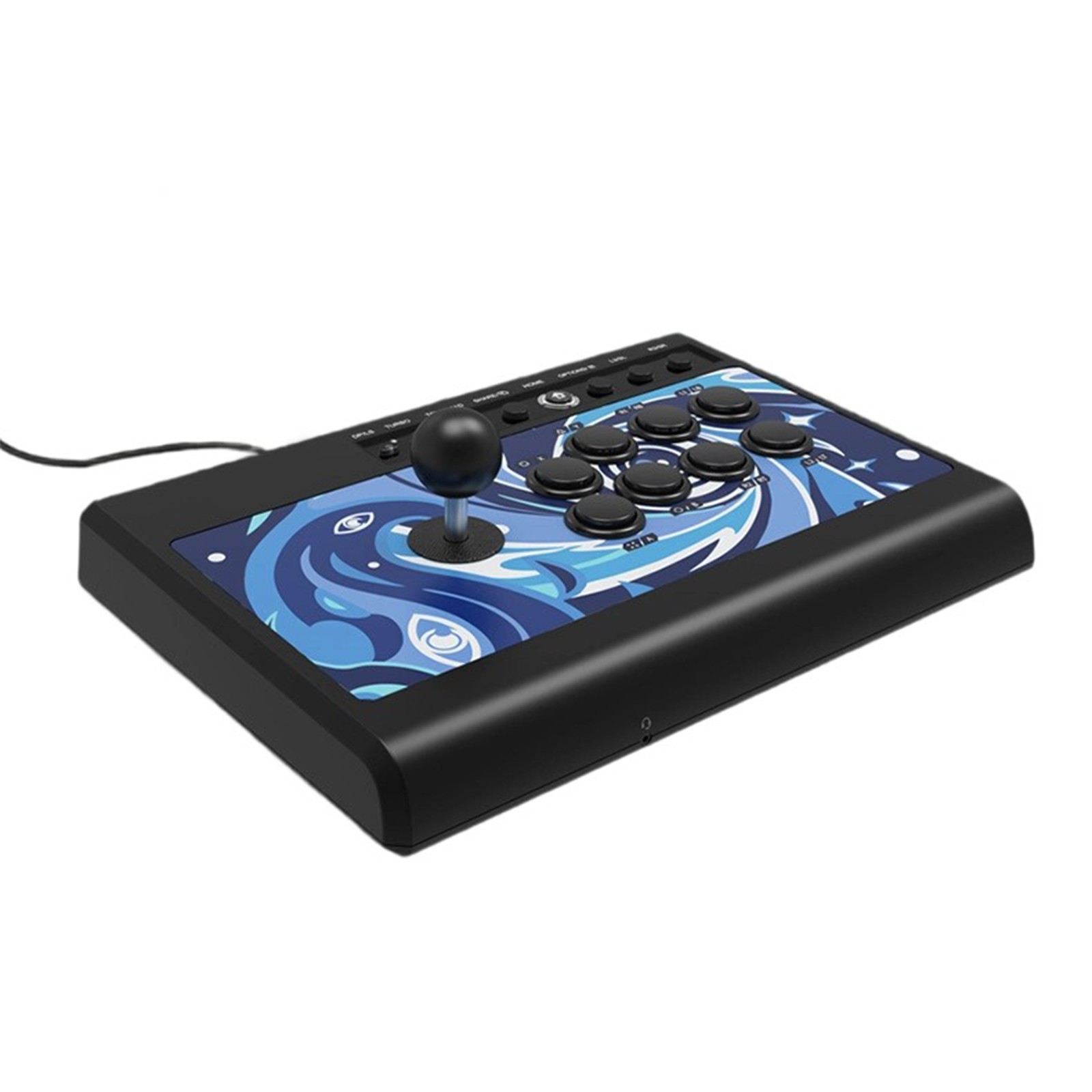 USB Fighting Joystick with 3.5mm Port & Blue Switches, Ergonomic Design ...