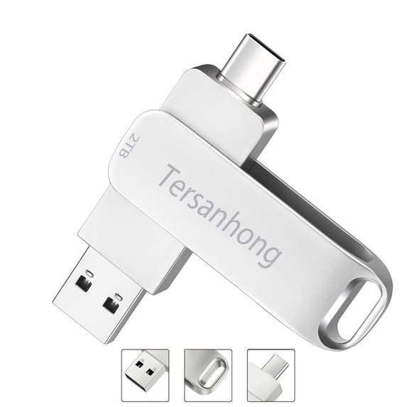 Tersanhong USB Flash Drive 2TB, Dual USB-C and USB-A, 2-in-1 Portable ...