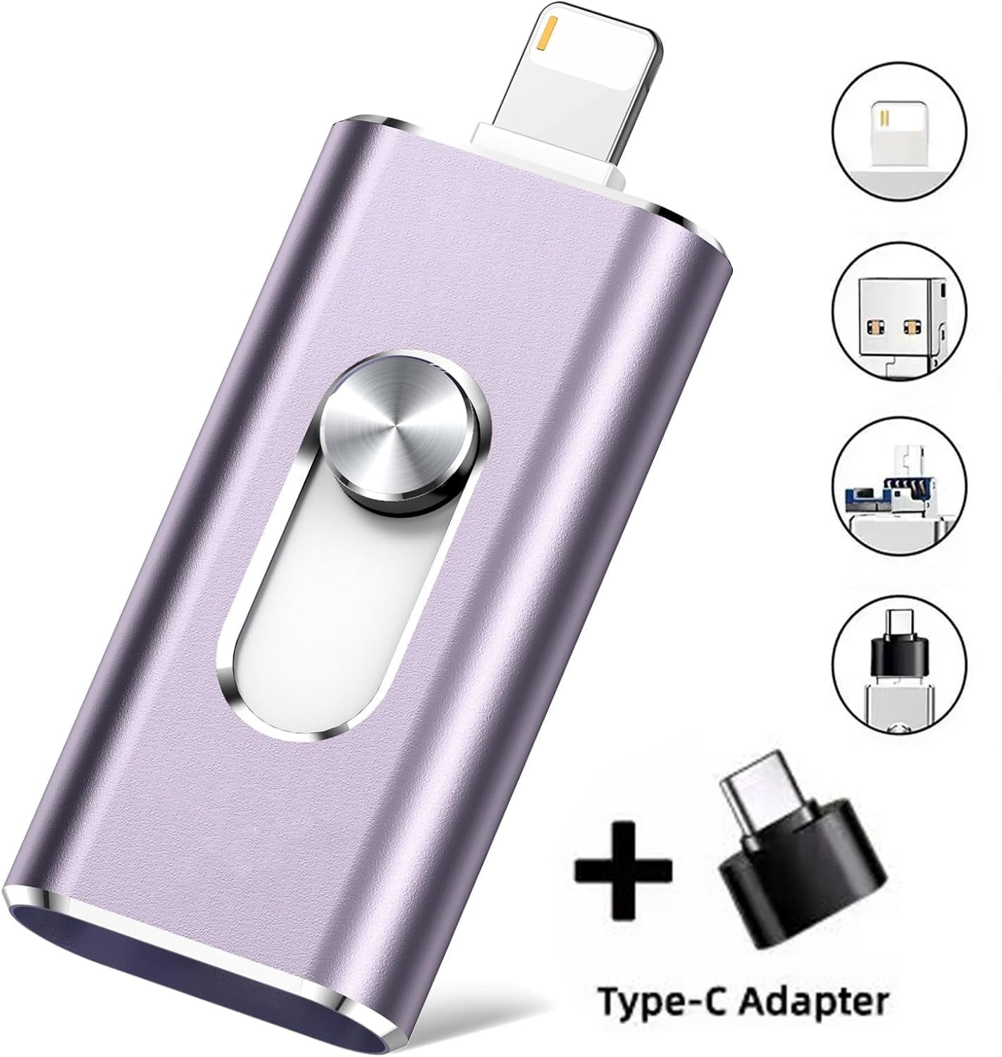 1TUSB Flash Drive for iphone,iPad,3 IN 1 Memory External Storage,Type-C ...