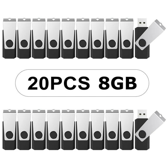 USB Flash Drive 8GB 20 Pack, Bulk USB 2.0 Flash Drives Thumb Drive ...