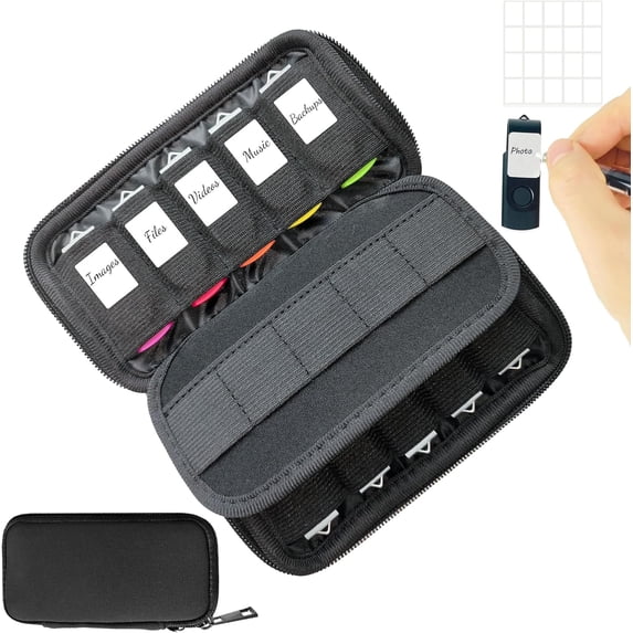 USB Flash Drive Case with 10 USB Drive Slots and 10 Memory Card Slots ...