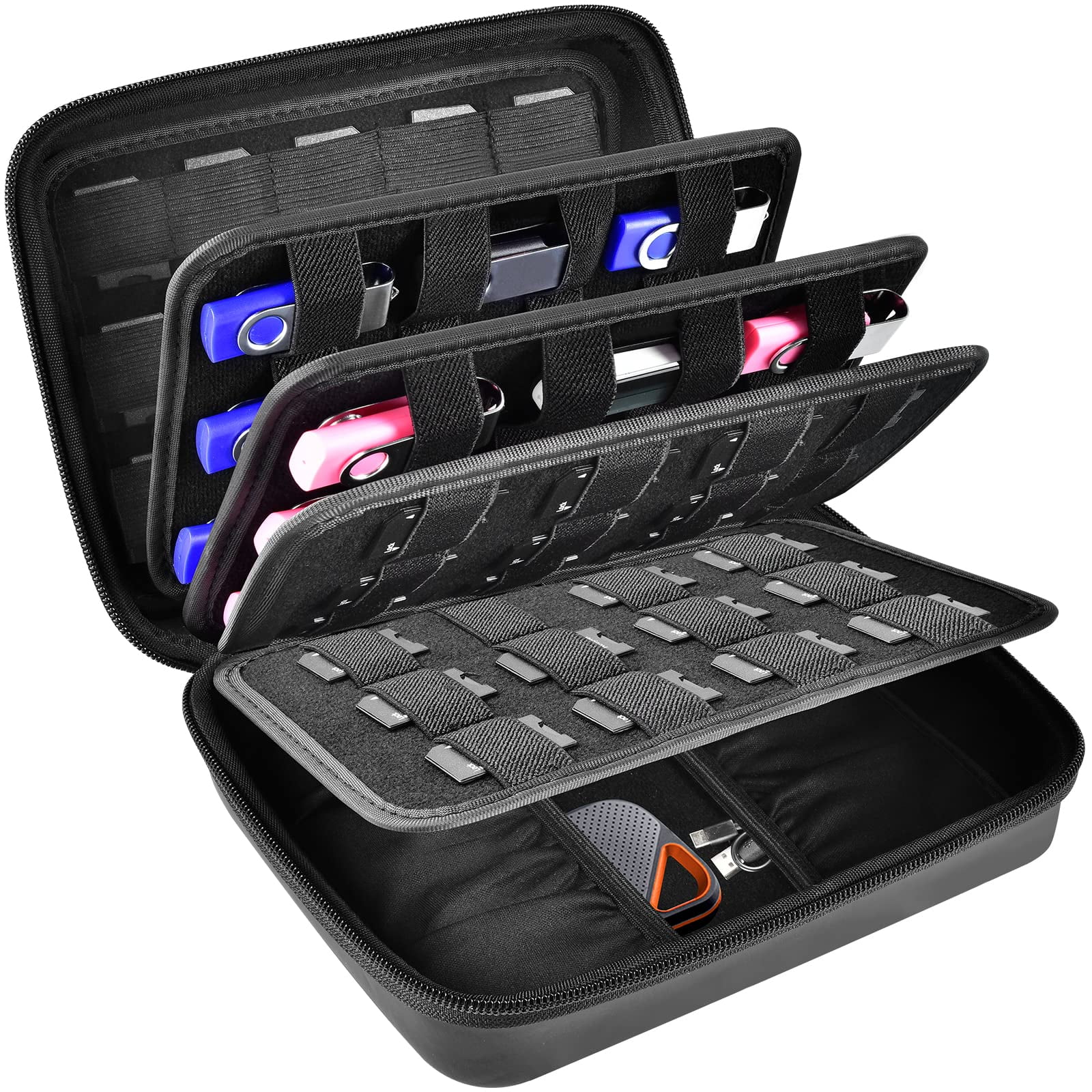 USB Flash Drive Case, Portable Travel Holder Bag Container Pouch with ...