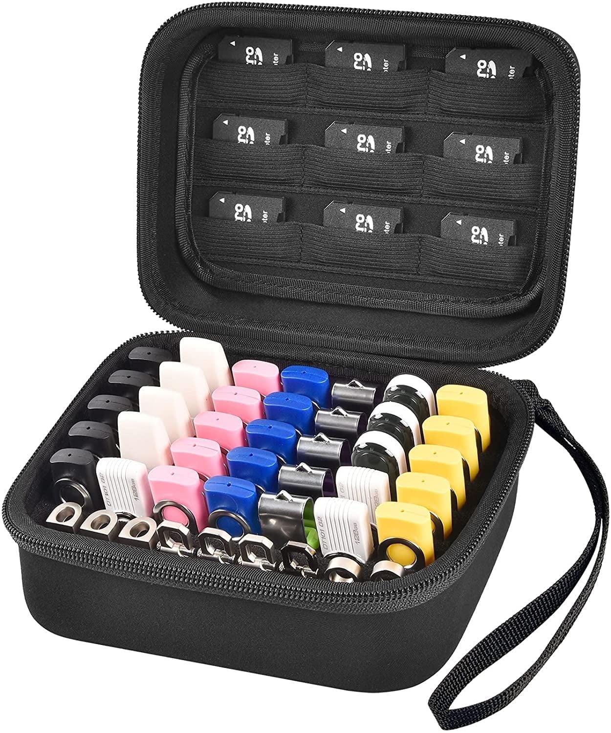 Portable Case for USB Flash Drive, SD Card, Memory Stick Organizer, for ...