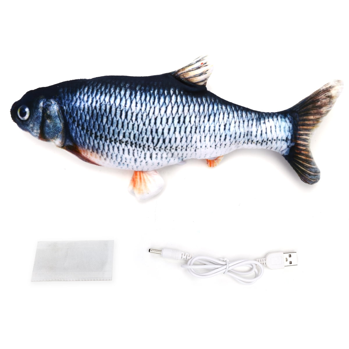 USB Floppy Moving Fish Cat Toy Realistic Interactive Dancing Wiggle ...