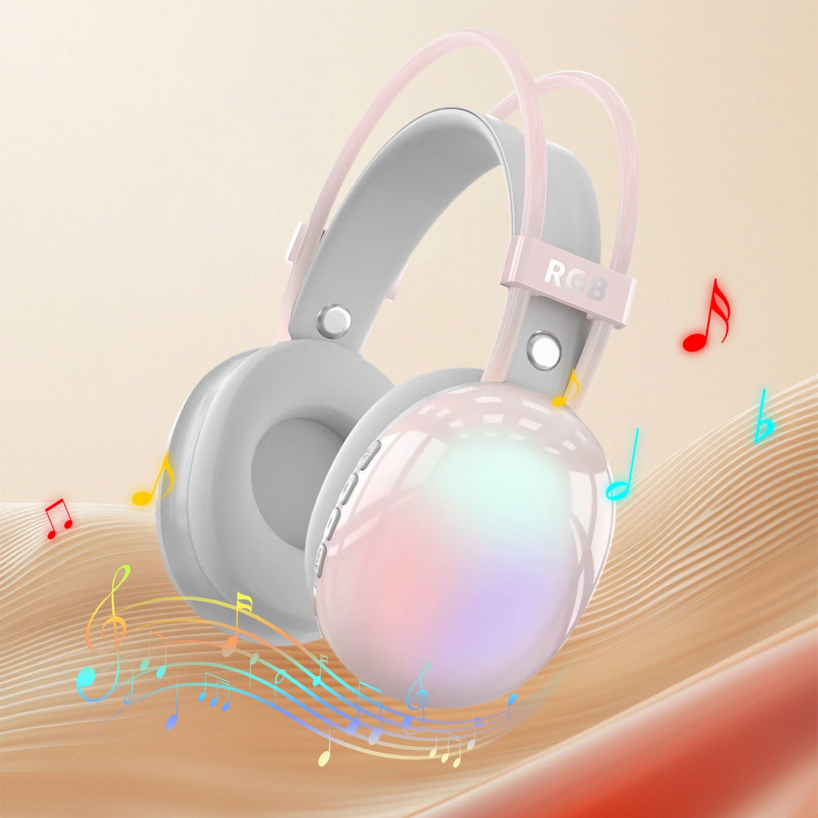 USB Gaming Headset with Mic for PC, Soft Memories Earmuffs, RGB ...