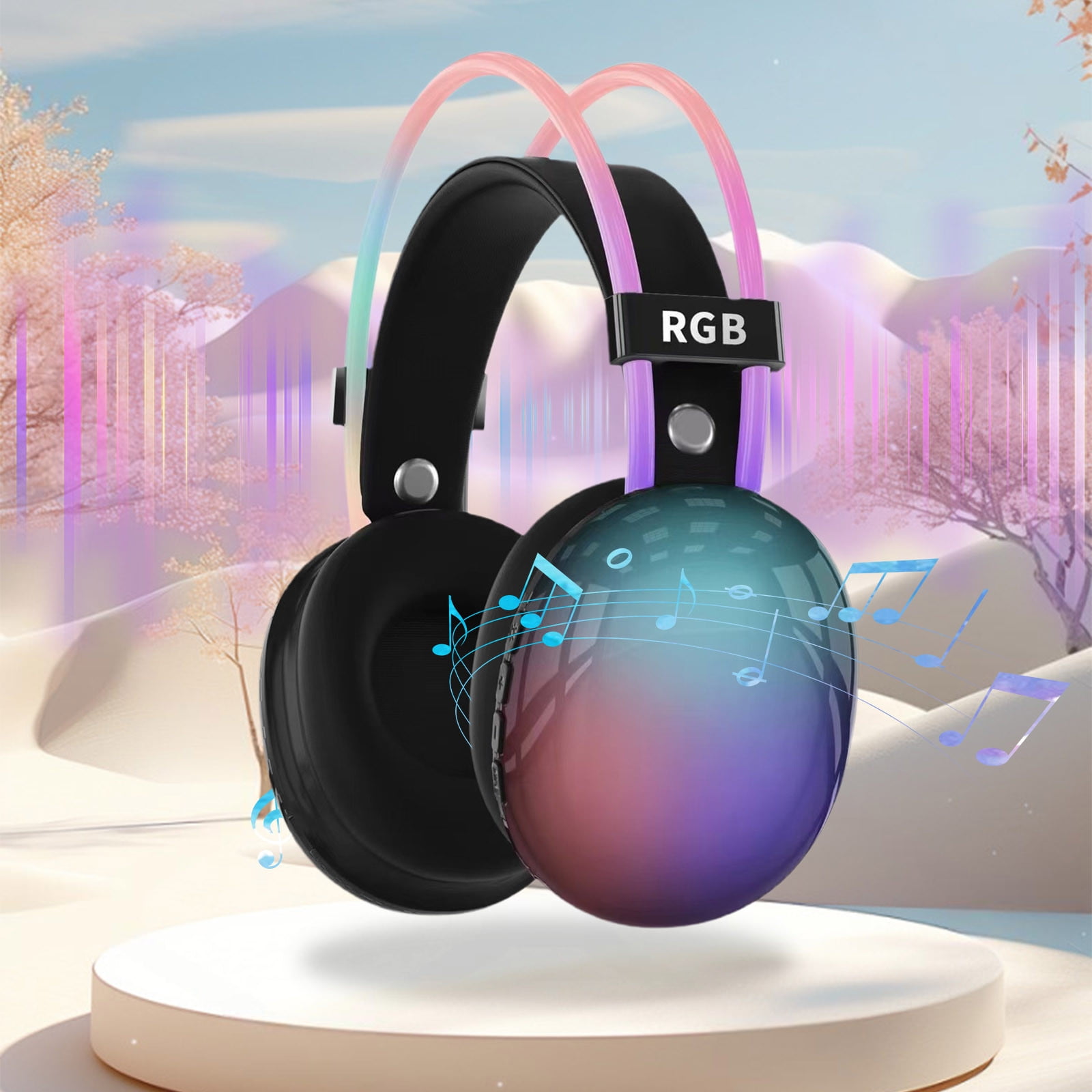 USB Gaming Headset with Mic for PC, Soft Memories Earmuffs, RGB ...