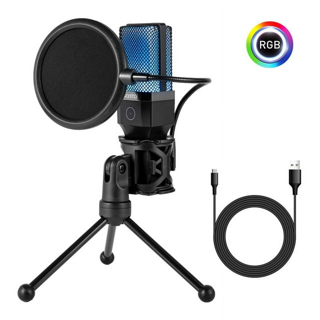 USB Gaming Microphone , X1R RGB Microphone for PC Computer - Walmart.com