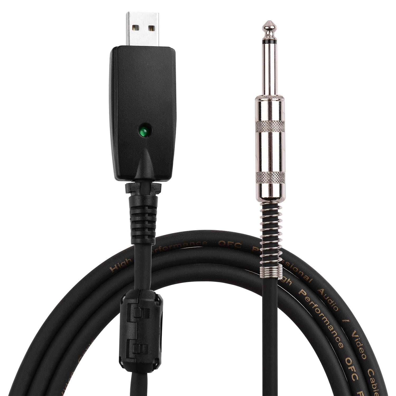 USB Guitar Andio Cable USB Male Interface to 6.35mm (1/4inch) - Walmart.com