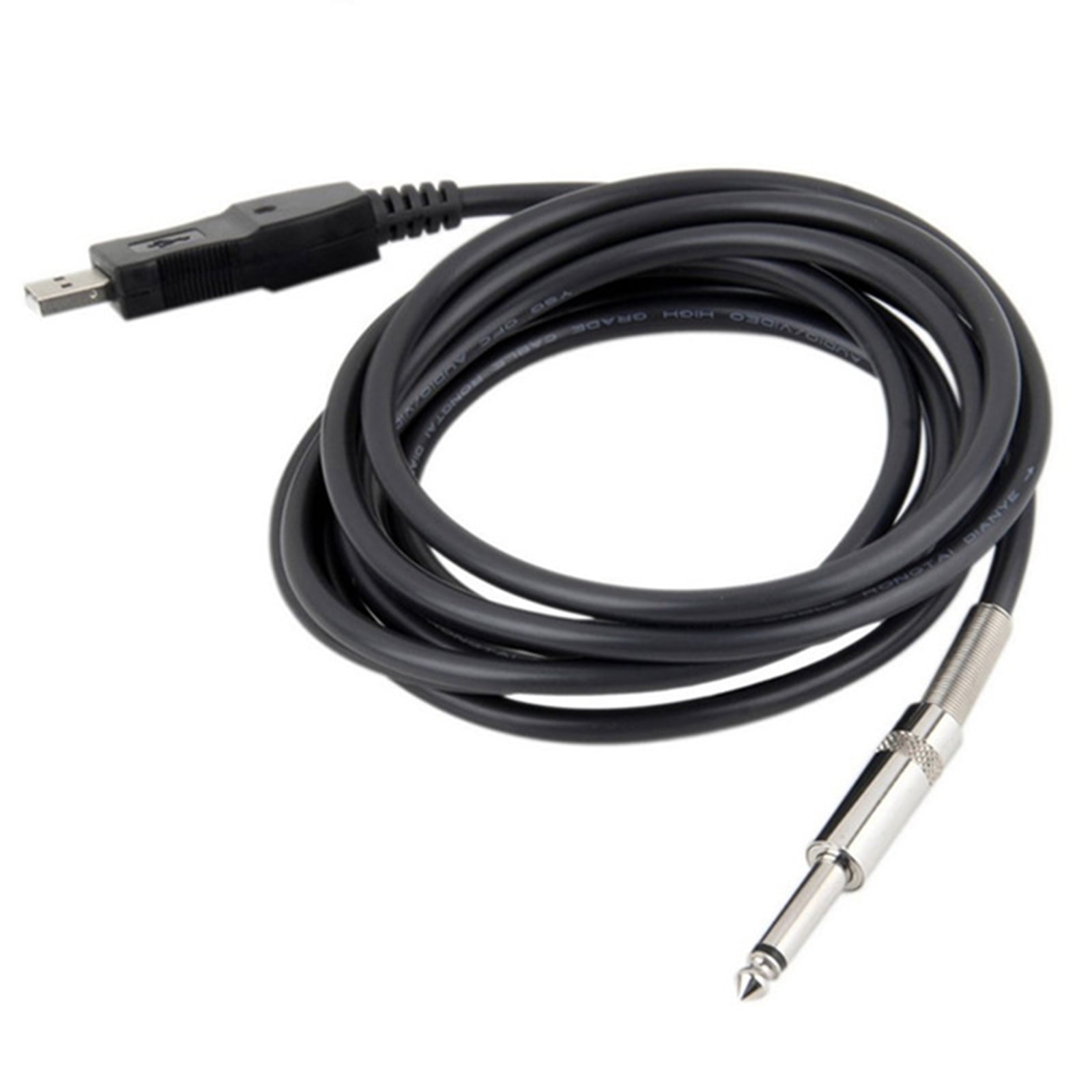 USB Guitar Recording Cable, Guitar Bass To USB 6.3mm Link Cable Adapter ...