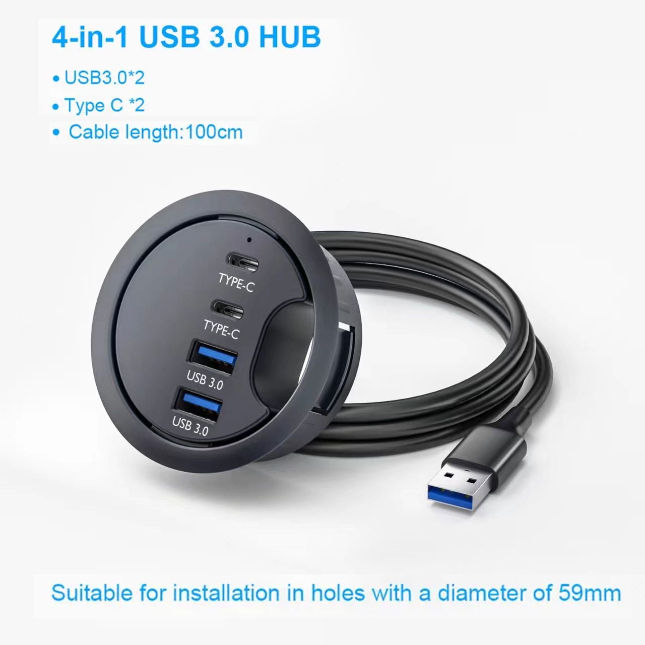 USB HUB 3 0 Mount In Desk HUBs Multi USB 3.0 Ports With SD/TF Card Reader Headphone For PC ...