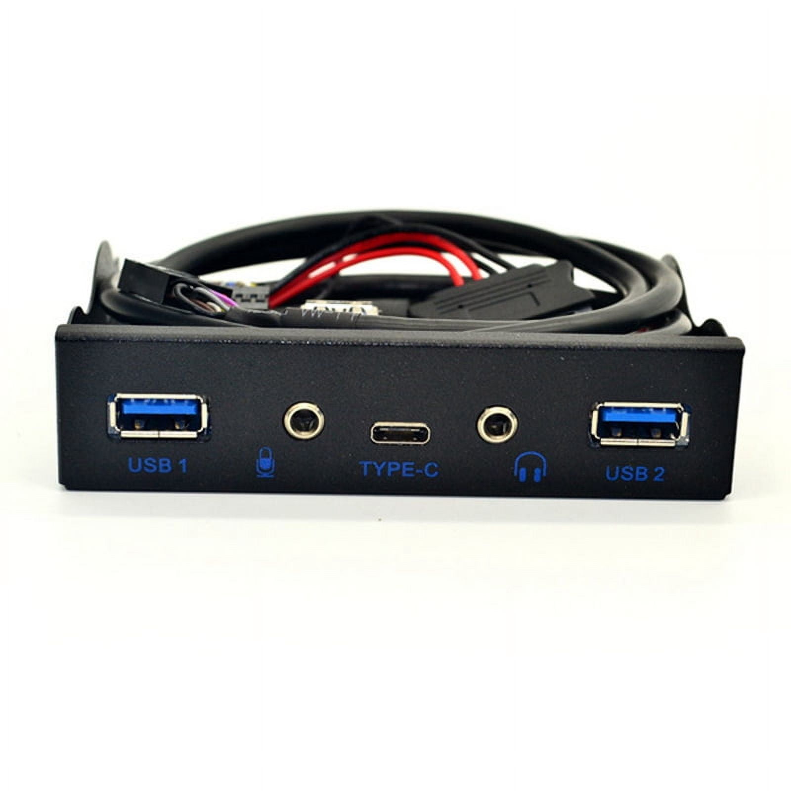 USB HUB 5 Port USB 3.1 TYPE-C USB 3.0 Front Panel HD Audio 3.5mm Earphone Jack Mic Expansion ...