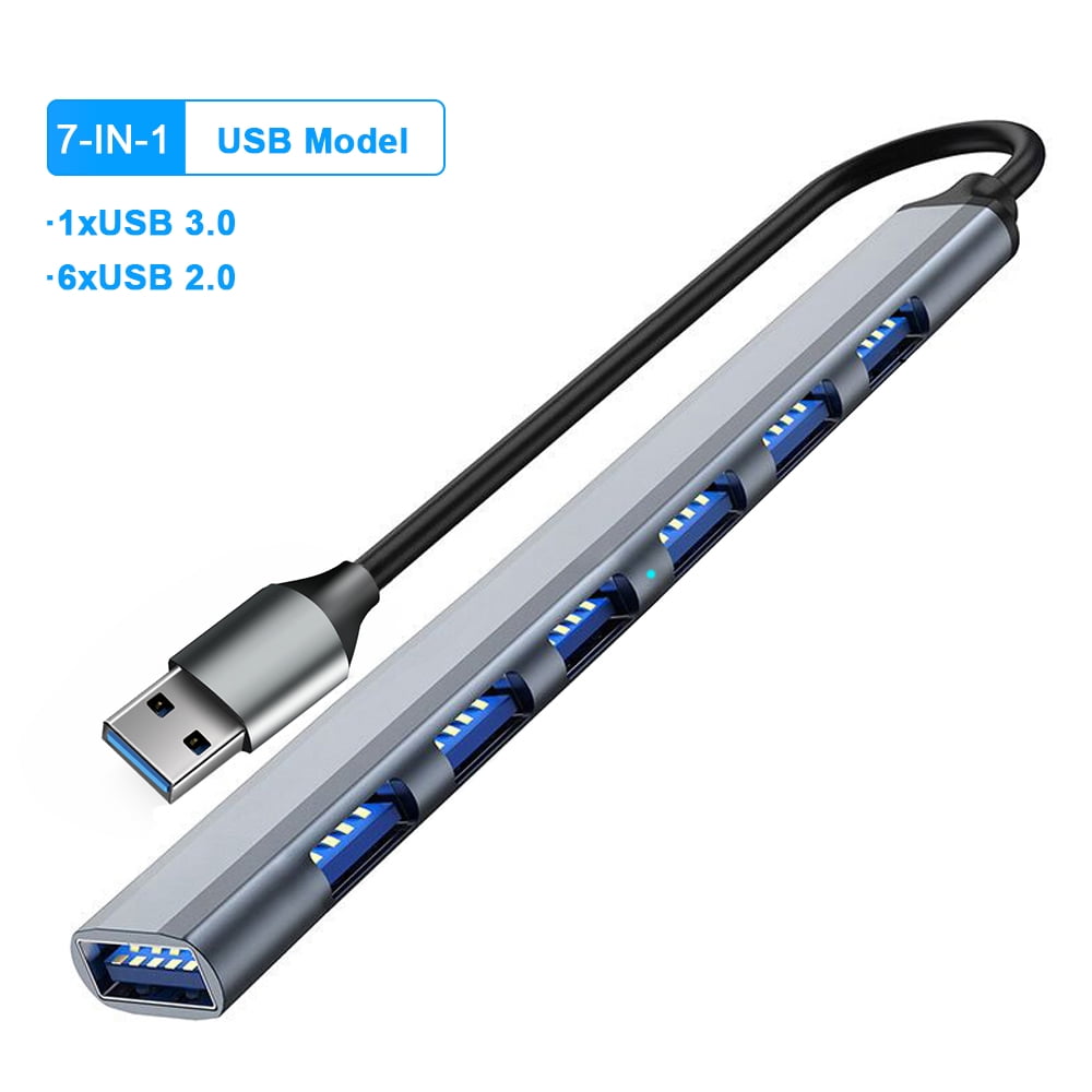 USB HUB Type C 3 0 USB-A Hub Splitter 7 Port USB3.0/2.0 with USB-C ...