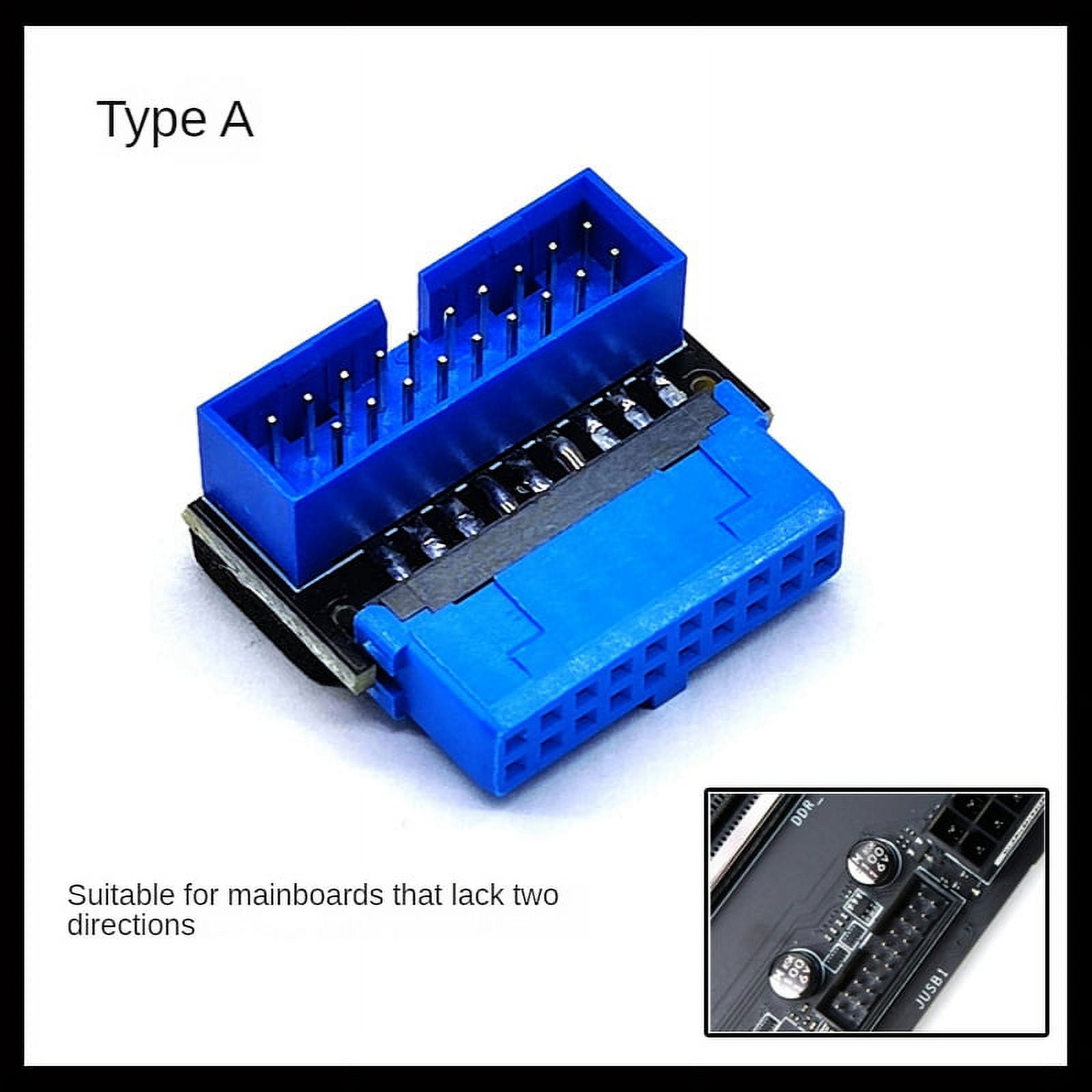 USB Header Adapter USB3.2 GEN1 19Pin/20Pin Socket 90 Degree Steering ...