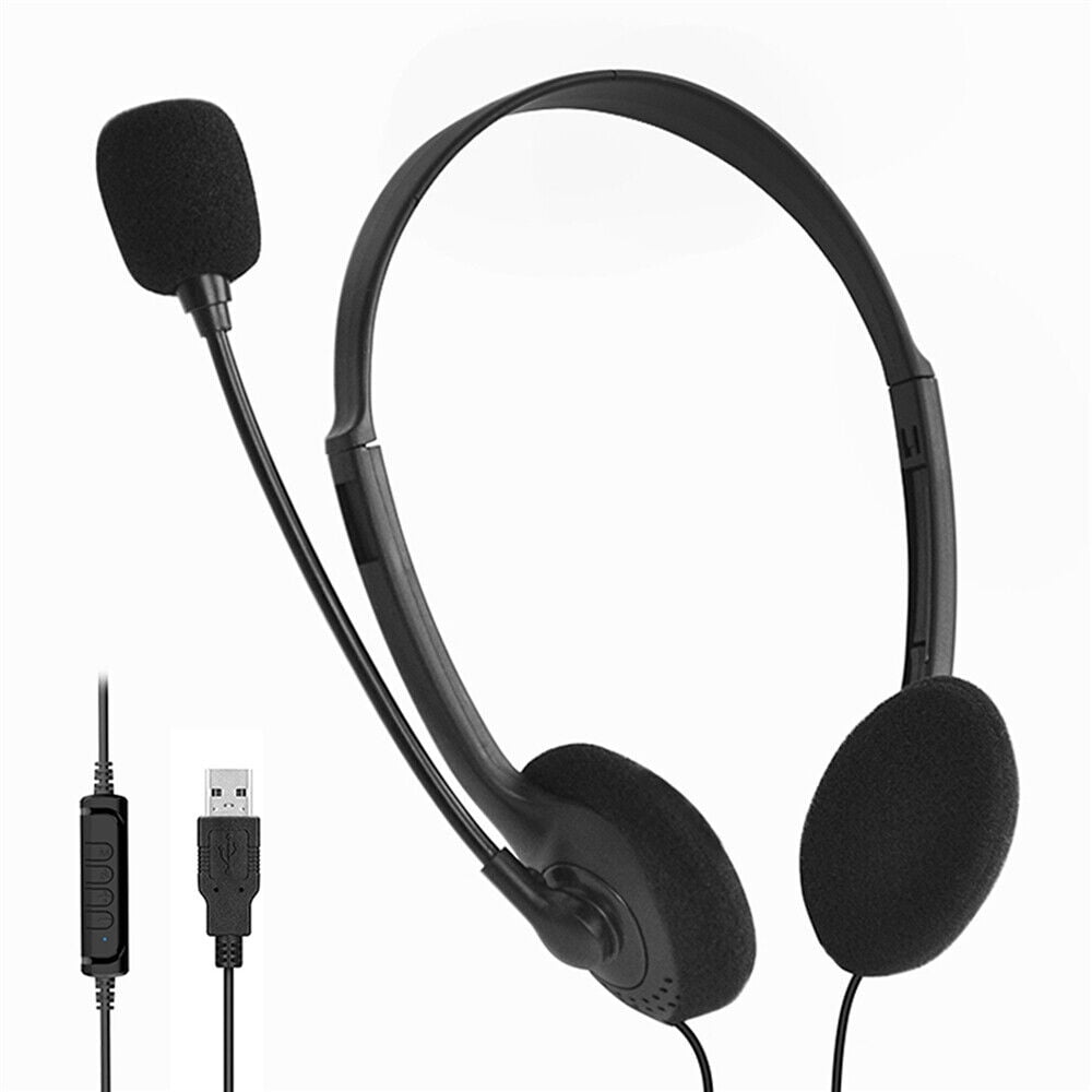 USB Headset, Computer Headset with Noise Cancelling Microphone, Wired ...