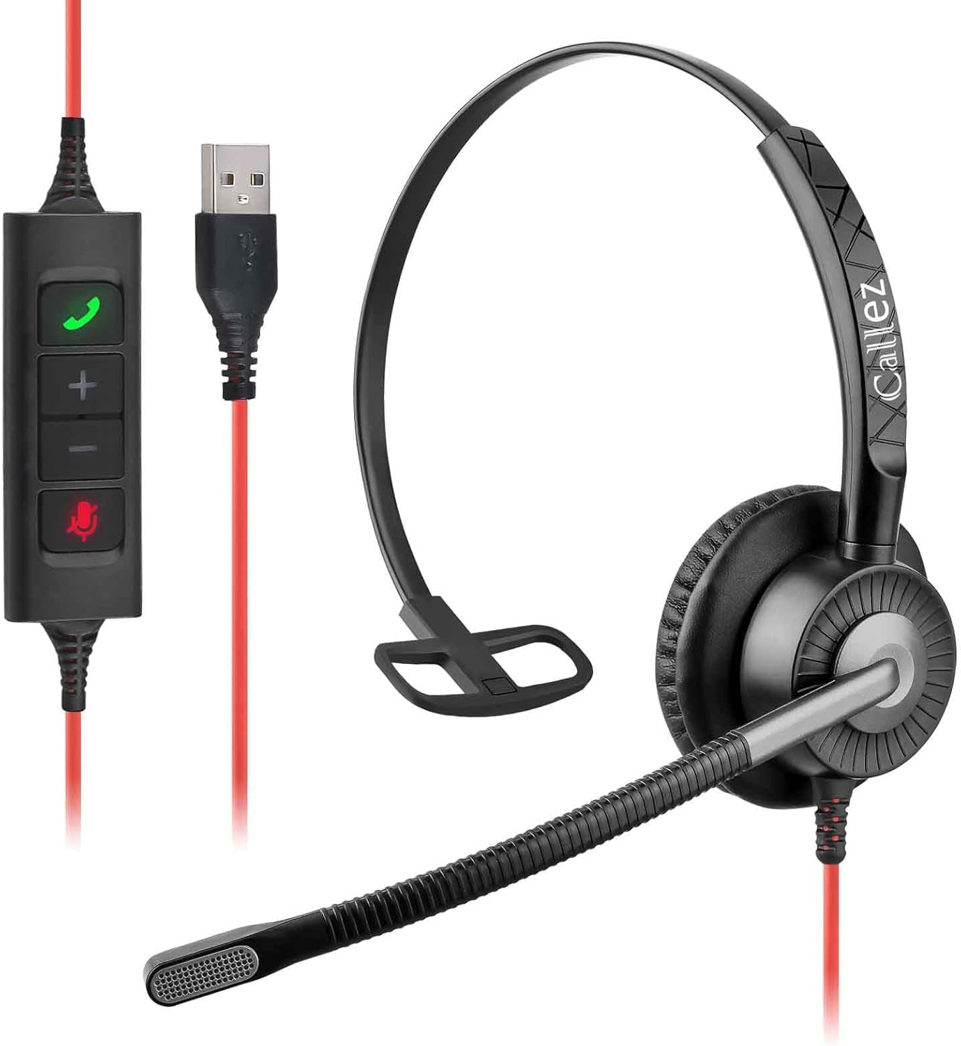 USB Headset with Mic, Computer Headset with ENC Dual Noise Cancelling ...