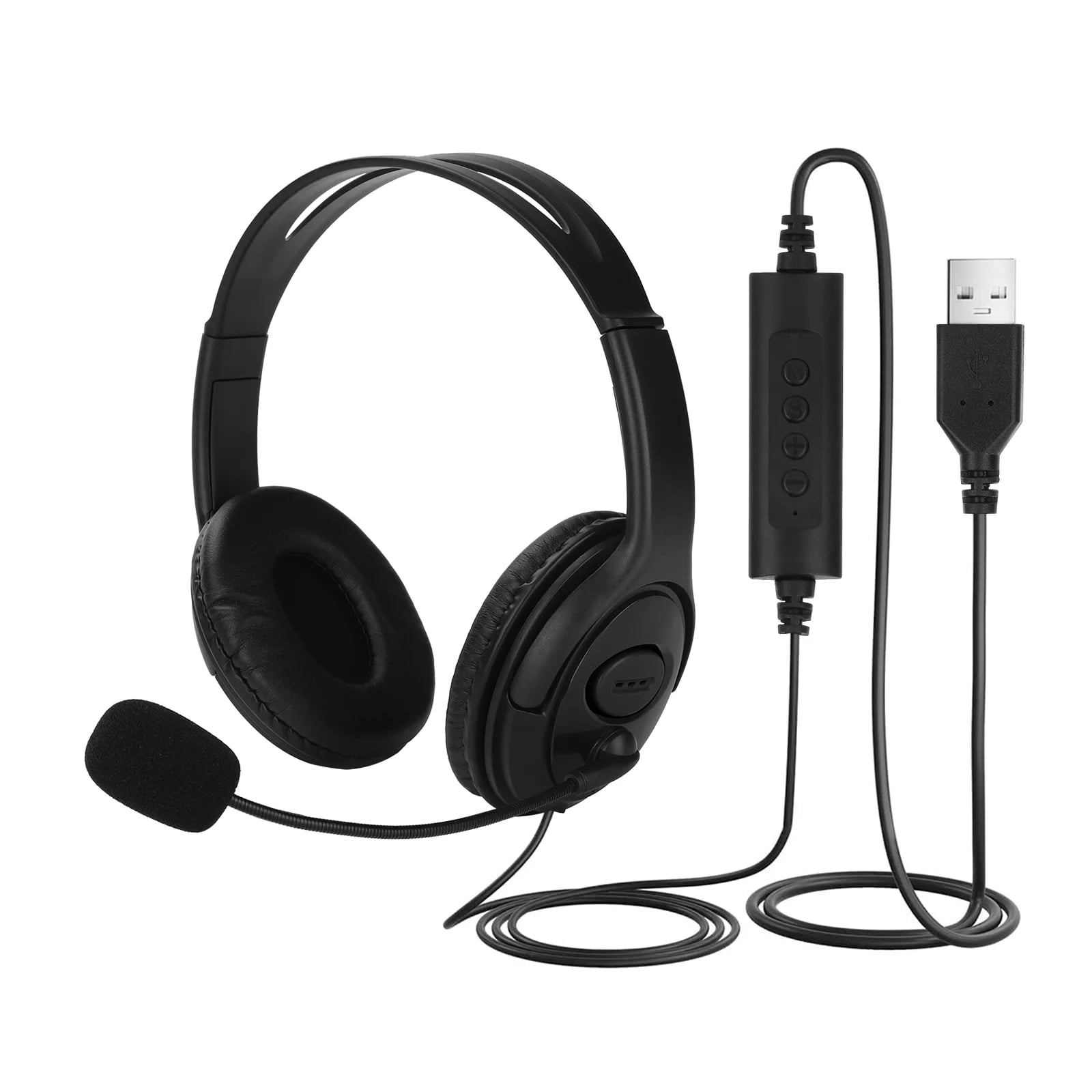 USB Headset with Microphone for PC, Stereo Computer Headset with ...