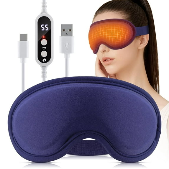 USB Heated Eye Mask, Eye Mask Hot Compress, Sleep Eye Mask with Heated ...