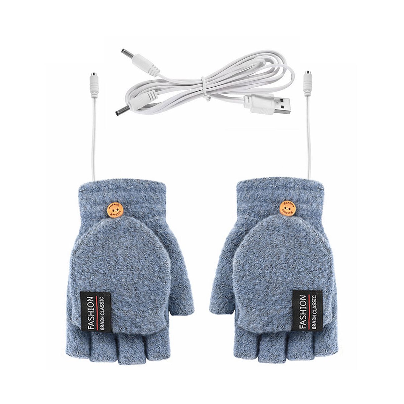 USB Heated Gloves, Men Women Winter Warm Electric Heating Gloves Mitten ...