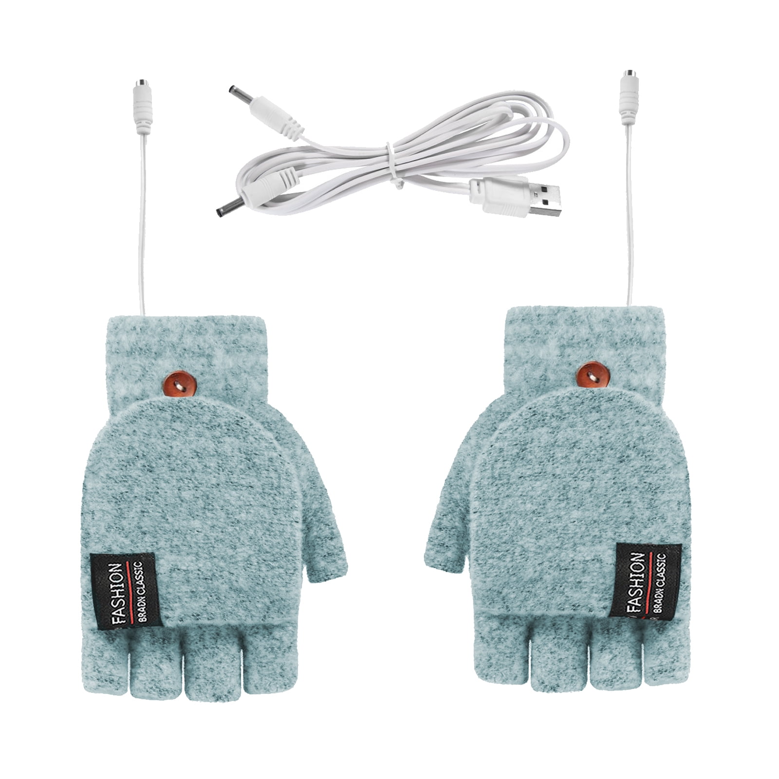 USB Warmer Typing Hand Gloves, Winter Electric Heating Mitten for Men ...