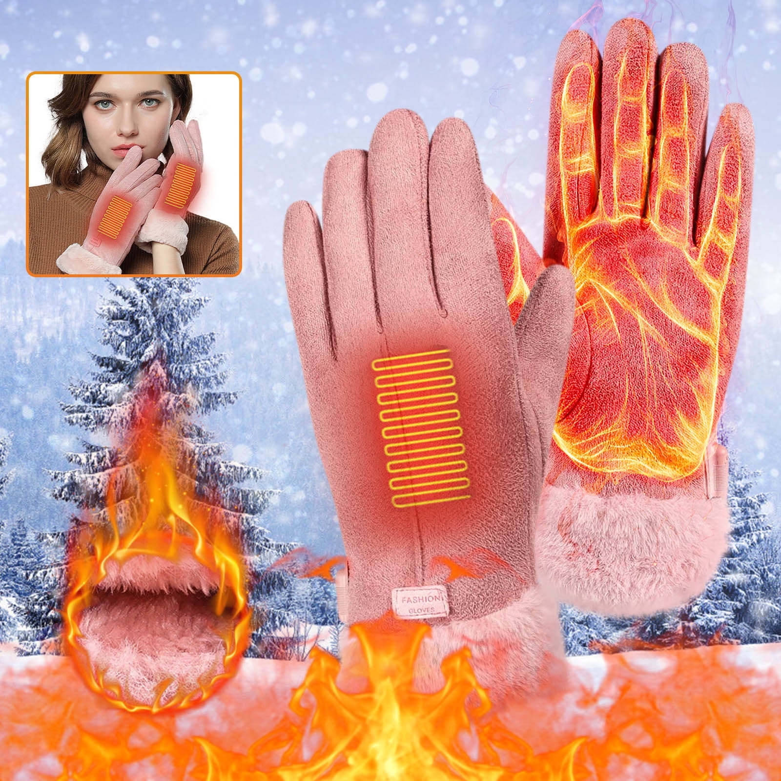 USB Heated Gloves for Men Women Rechargeable Battery Heating Gloves ...