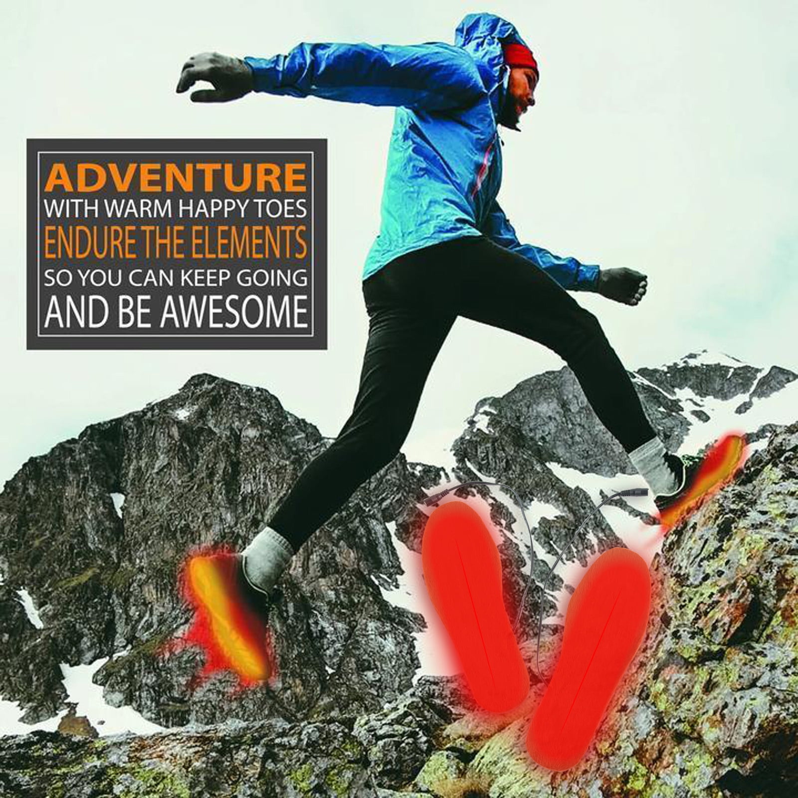 USB Heated Insoles Thermal Soles Winter Foot Warmers - Walmart.com