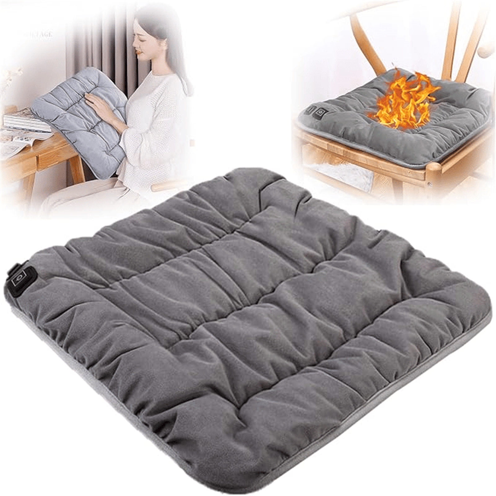 USB Heated Seat Cushion Office Outdoor Car Carrier Chair Mat - Walmart.com