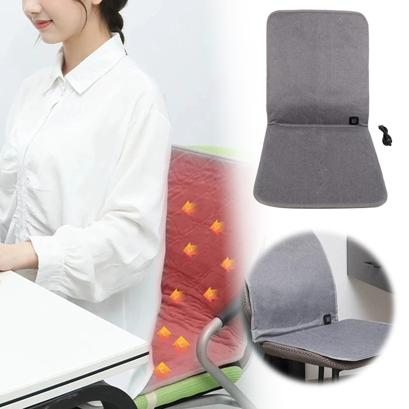 USB Heated Seat Cushion With Back Support For Home Use Cushioned ...