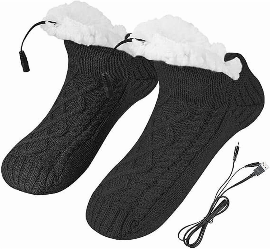 USB Heated Slipper Socks for Men and Women Indoor Foot Warmer with Fast ...