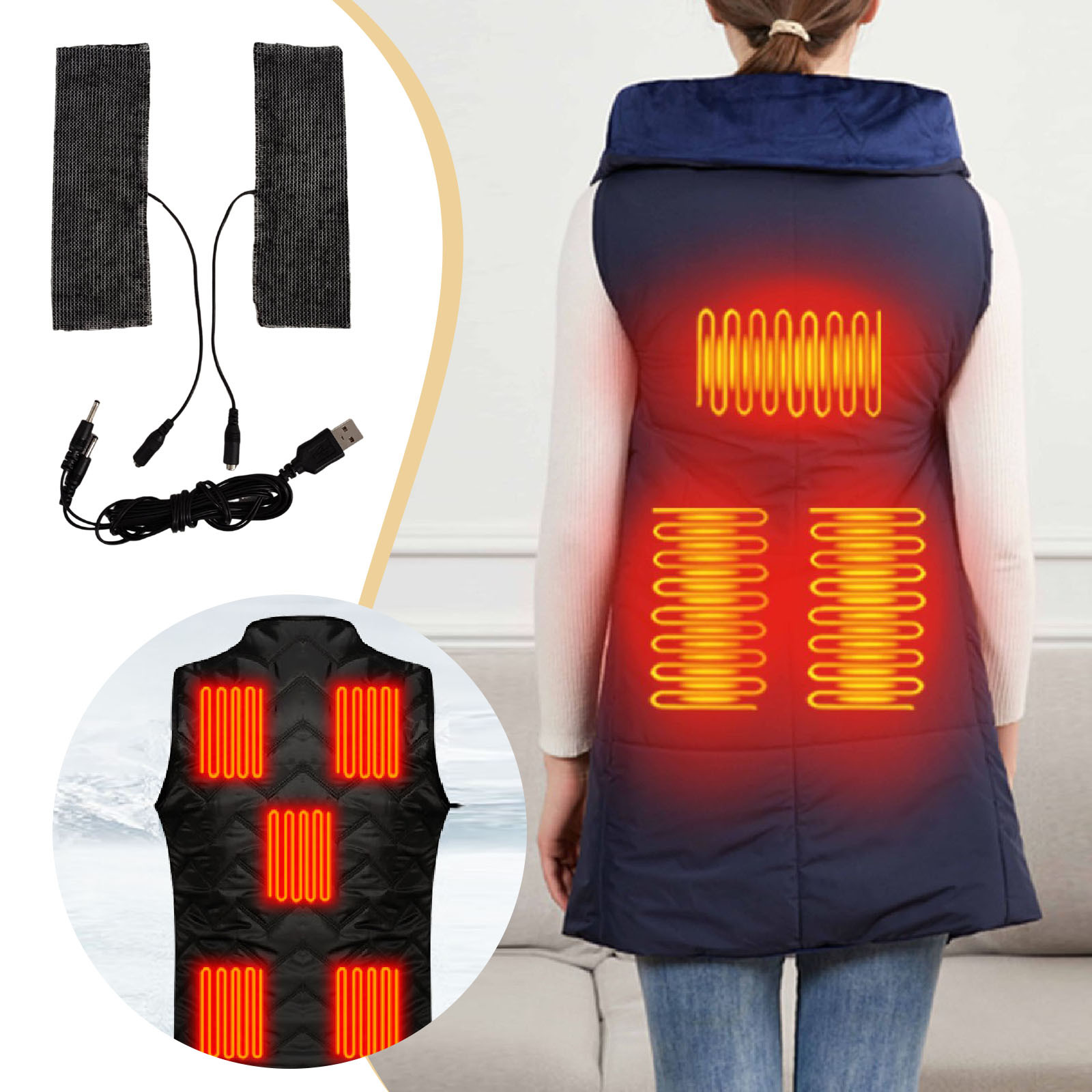 USB Heating Sheet One Tow Two Flanged Cloth Heating Sheet Heating Sheet ...