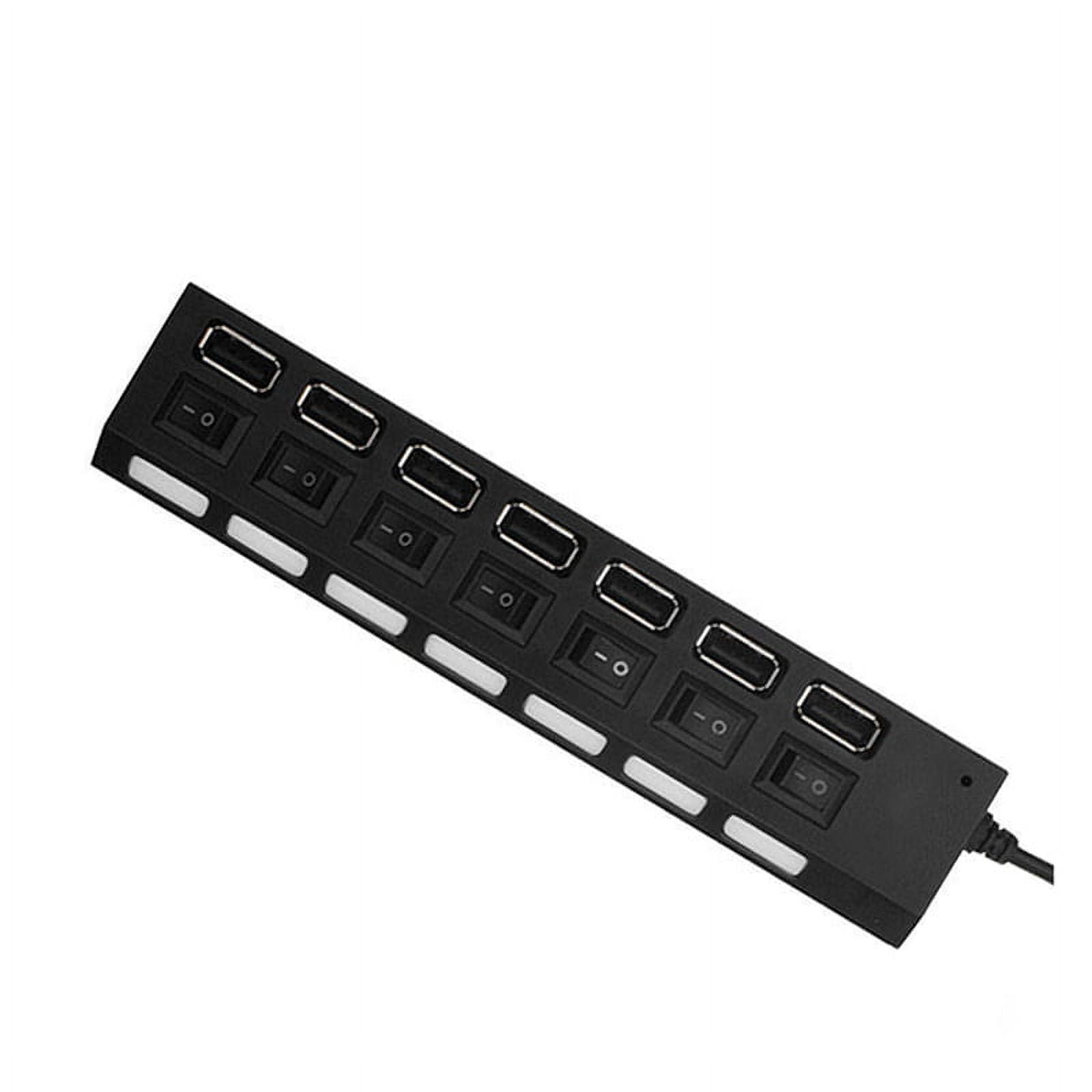 USB Hub 2.0 Splitter Multi Adapter with Switch for PC ,Black - Walmart.com
