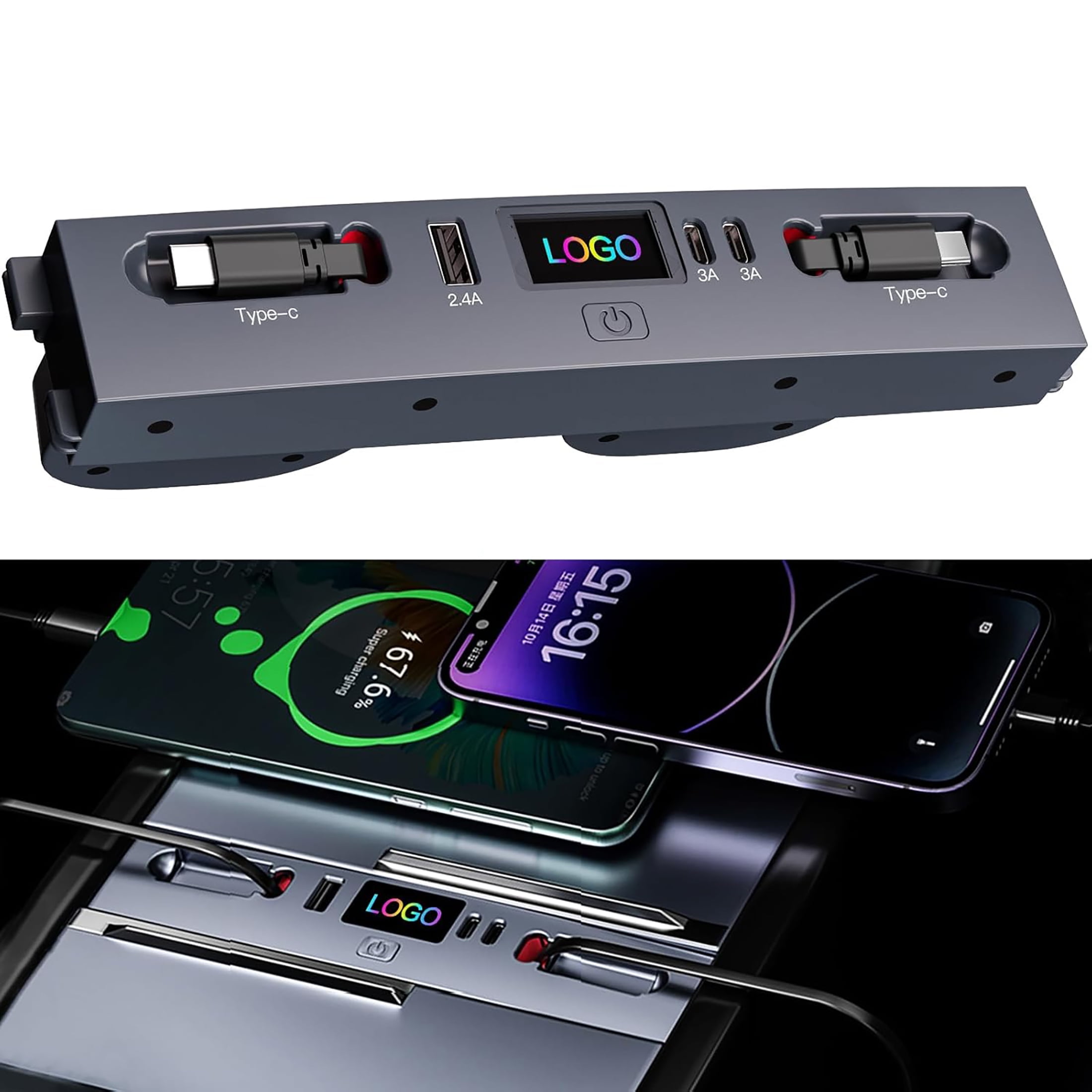 Car USB Charger Hub for 2025 2026 Tesla Model Y Juniper/2024 2025 Model ...
