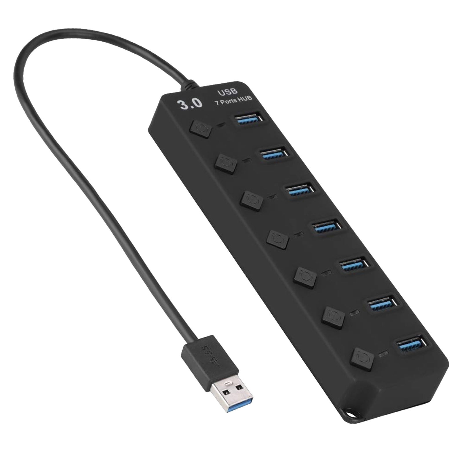 USB Hub 3.0 High Speed 4/7 Port Hub Splitter With ON/OFF Power Adapter ...