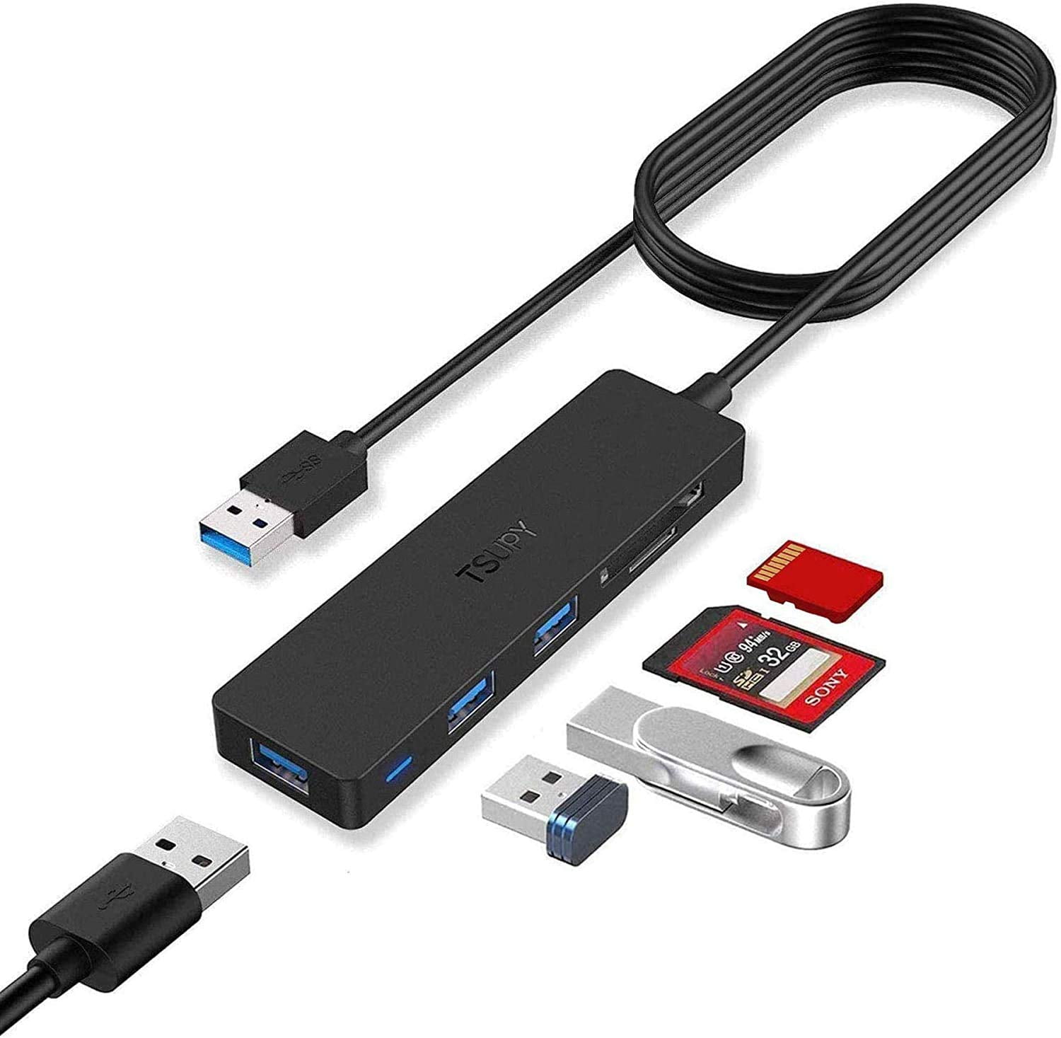 USB Hub 3.0 Splitter, TSUPY USB 3.0 Hub Multi USB Adapter Port Expander ...