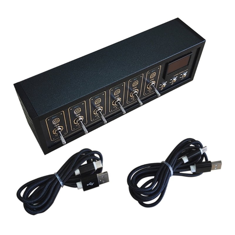 USB Hub 6 Port USB Splitter for Laptop with Individual Switches LCD ...