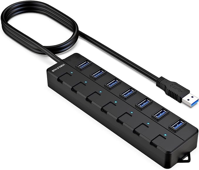 USB Hub, 7-Port USB 3.0 Hub, USB Distributor with Individual On/Off ...