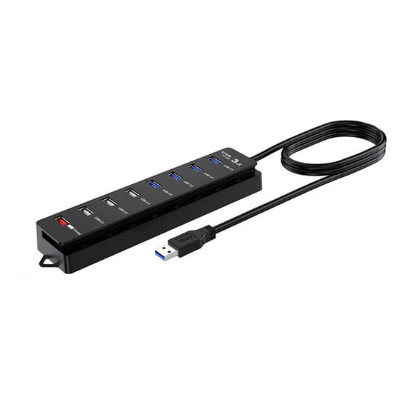 USB Hub 8 Port Powered USB Hub Expander USB 2.0 Data Port Hub Adapter ...