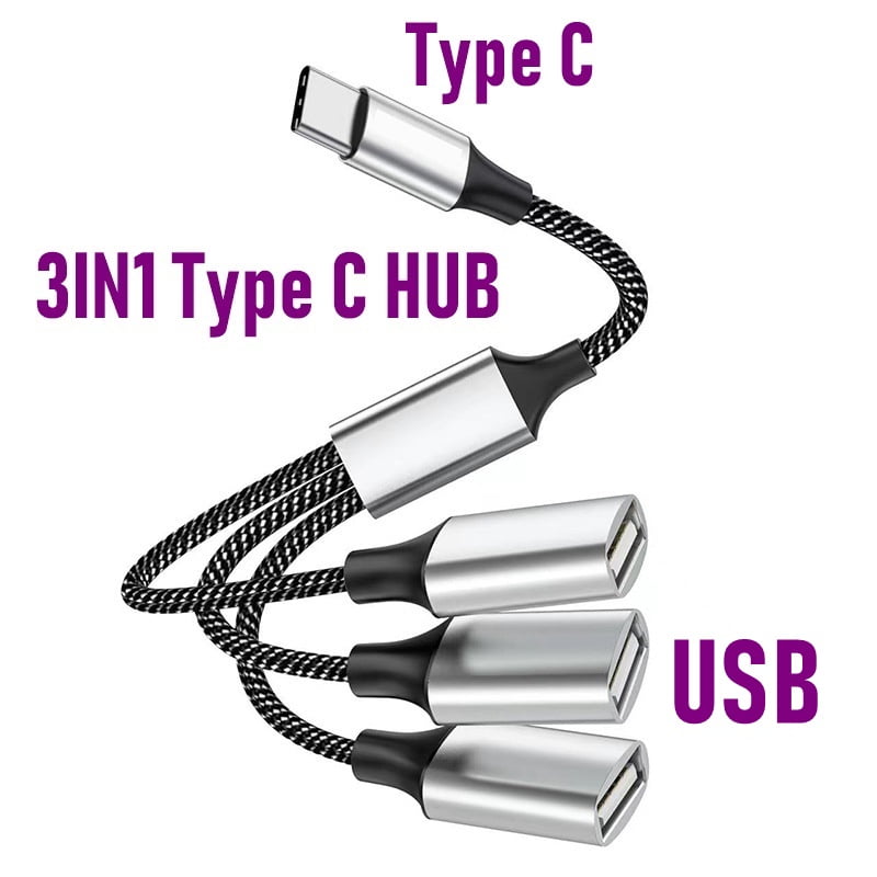 USB Hub Extensions 3 Port Type C Hub USB Splitter Data Transmission ...