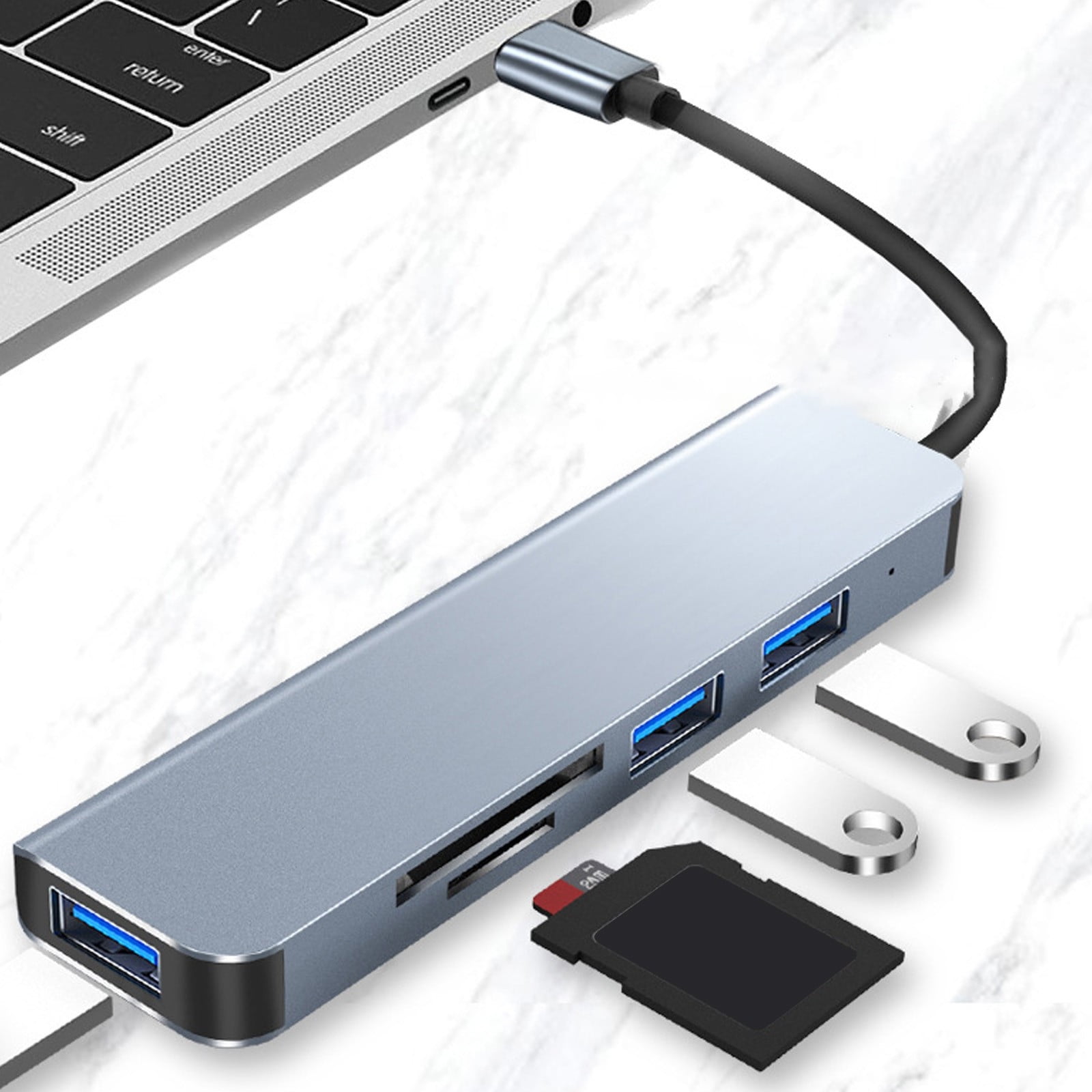 USB Hub, Kadlawus USB Hub, 5-in-1 Type C Network Hub with 1xUSB 3.0 ...