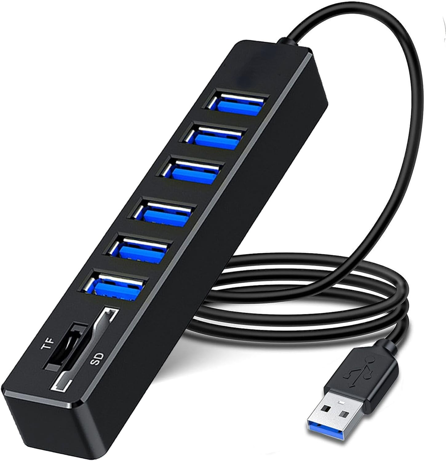 USB Hub with SD/TF Card Reader, 8 in 1 USB Extender USB Splitter with ...