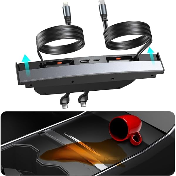 USB Hub for Tesla Model 3 Model Y Waterproof - Fast Phone Charger for ...