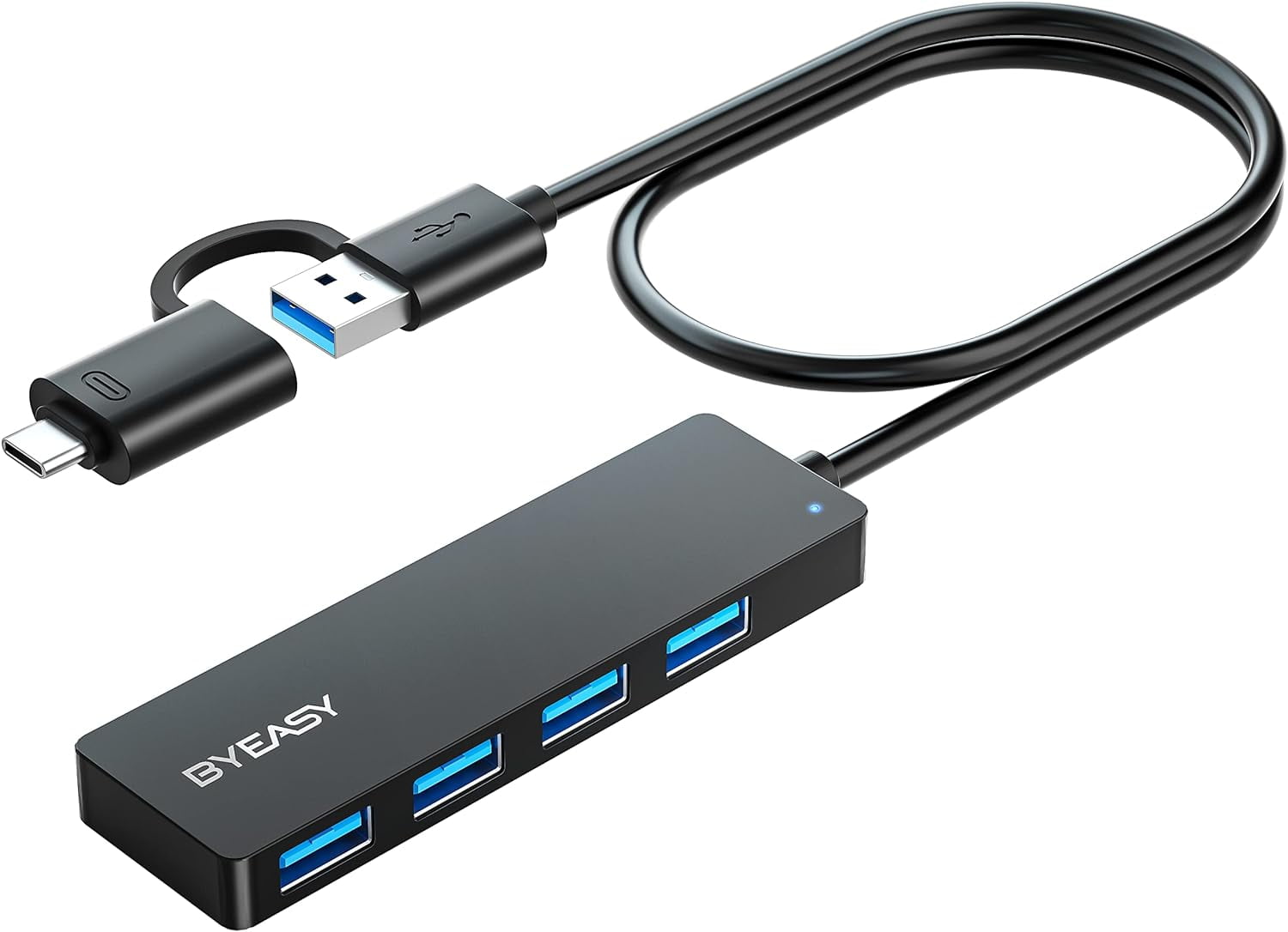 USB Hub, USB 3.1 Type-C to USB-A 3.0 Hub with 4 Ports and 2ft Extended ...