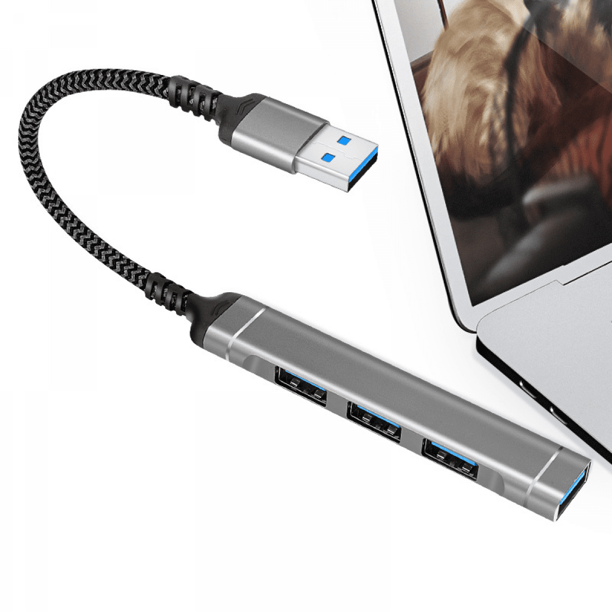 USB Hub, USB Hub Splitter 3 Port USB2.0+ 1 Port USB3.0, Ultra Slim USB ...