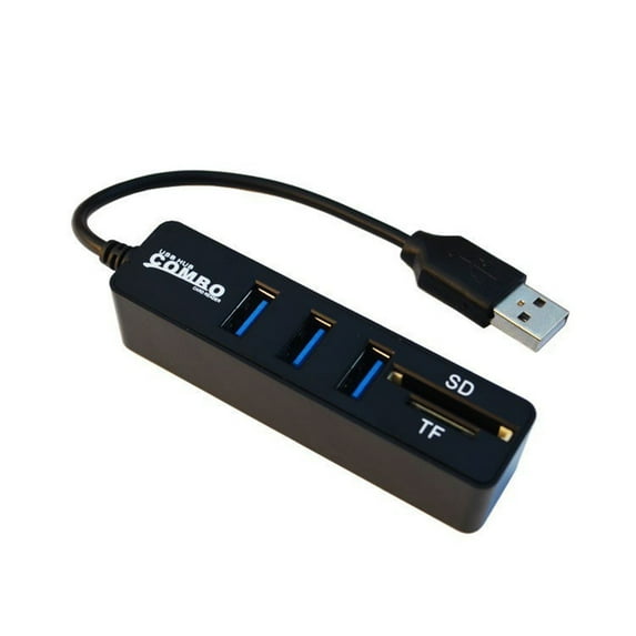 USB Hub and Card Reader Combo 3-Port High-Speed Data Transfer Splitter ...