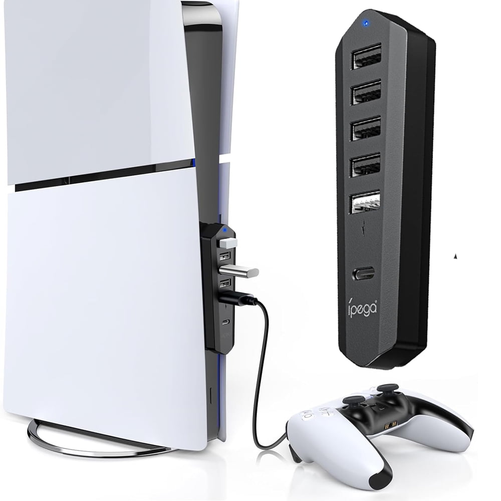 USB Hub for PS5 Slim,6 Ports USB Hub for PS5 Slim Console Disc&Digital ...