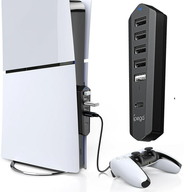 USB Hub for PS5 Slim,6 Ports USB Hub for PS5 Slim Console Disc&Digital ...