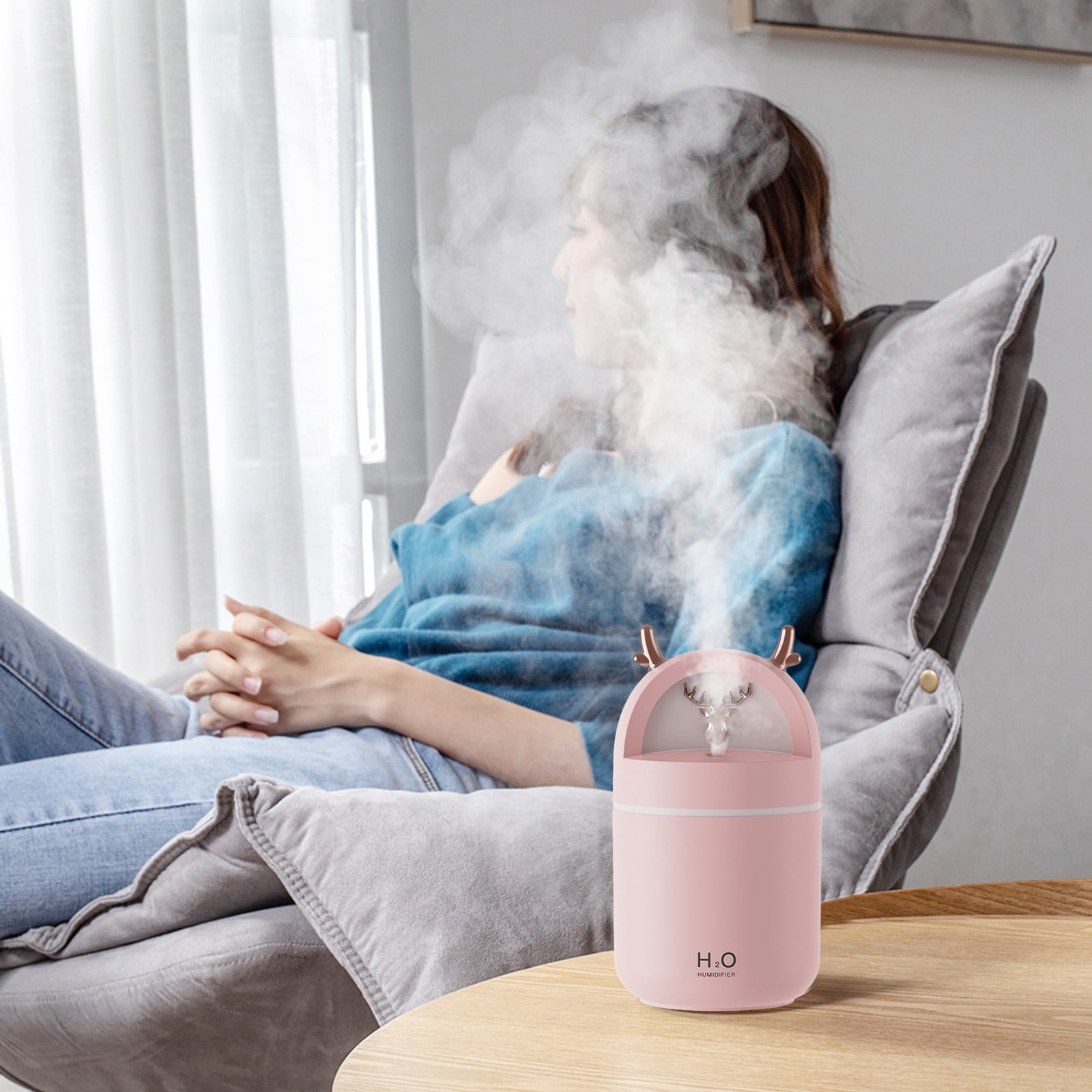 USB Humidifier With Colored Light ,Quiet Cool Mist Humidifier For ...