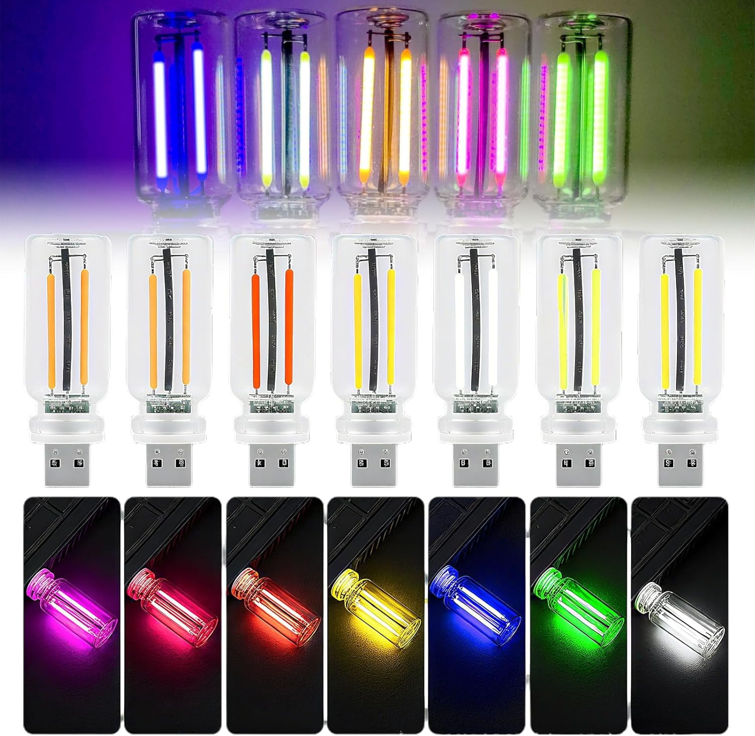 USB Interior Car Lights, 2025 New Retro Inspired Interior Mood Lamps ...