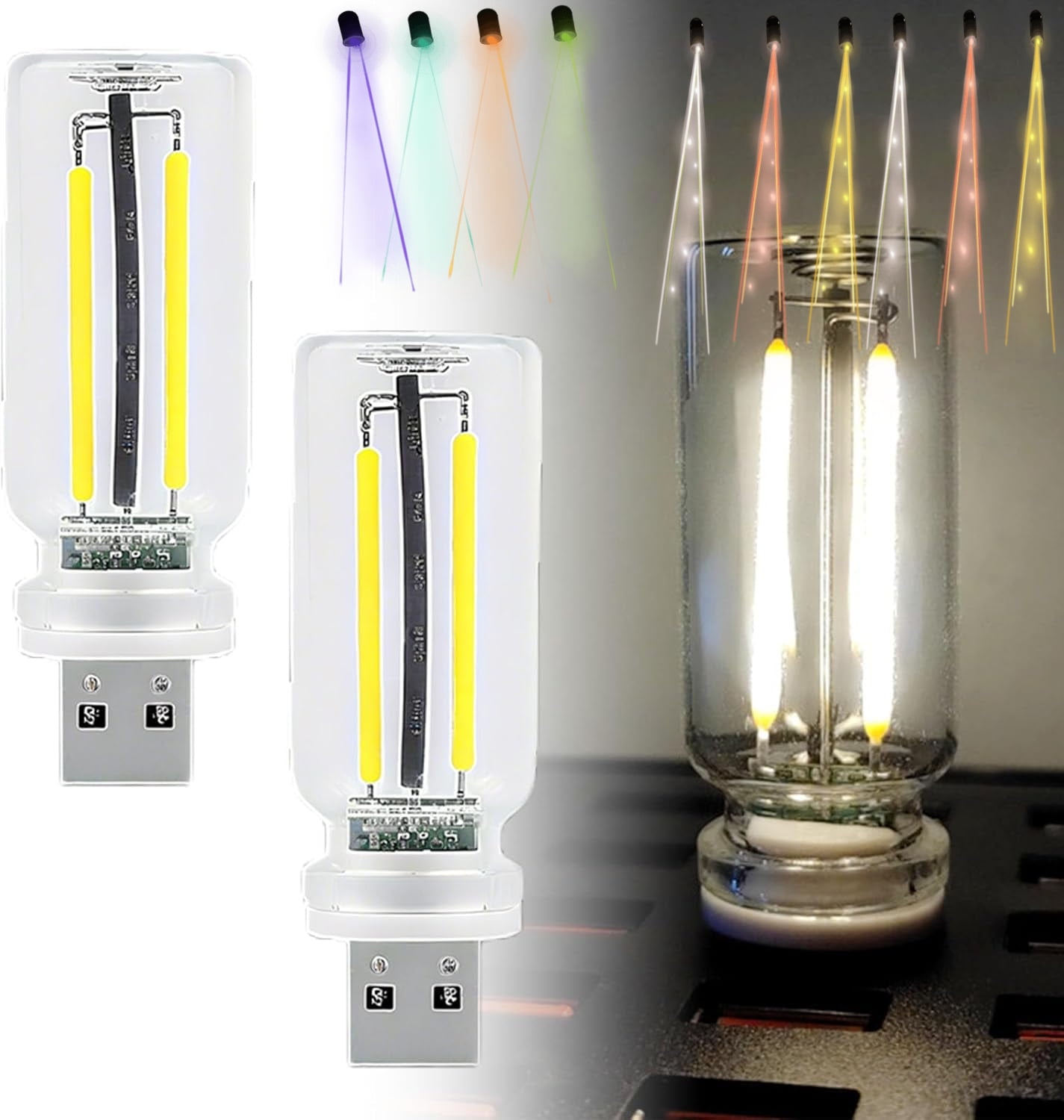 USB Interior Car Lights, 2025 New Retro Inspired Interior Mood Lamps ...