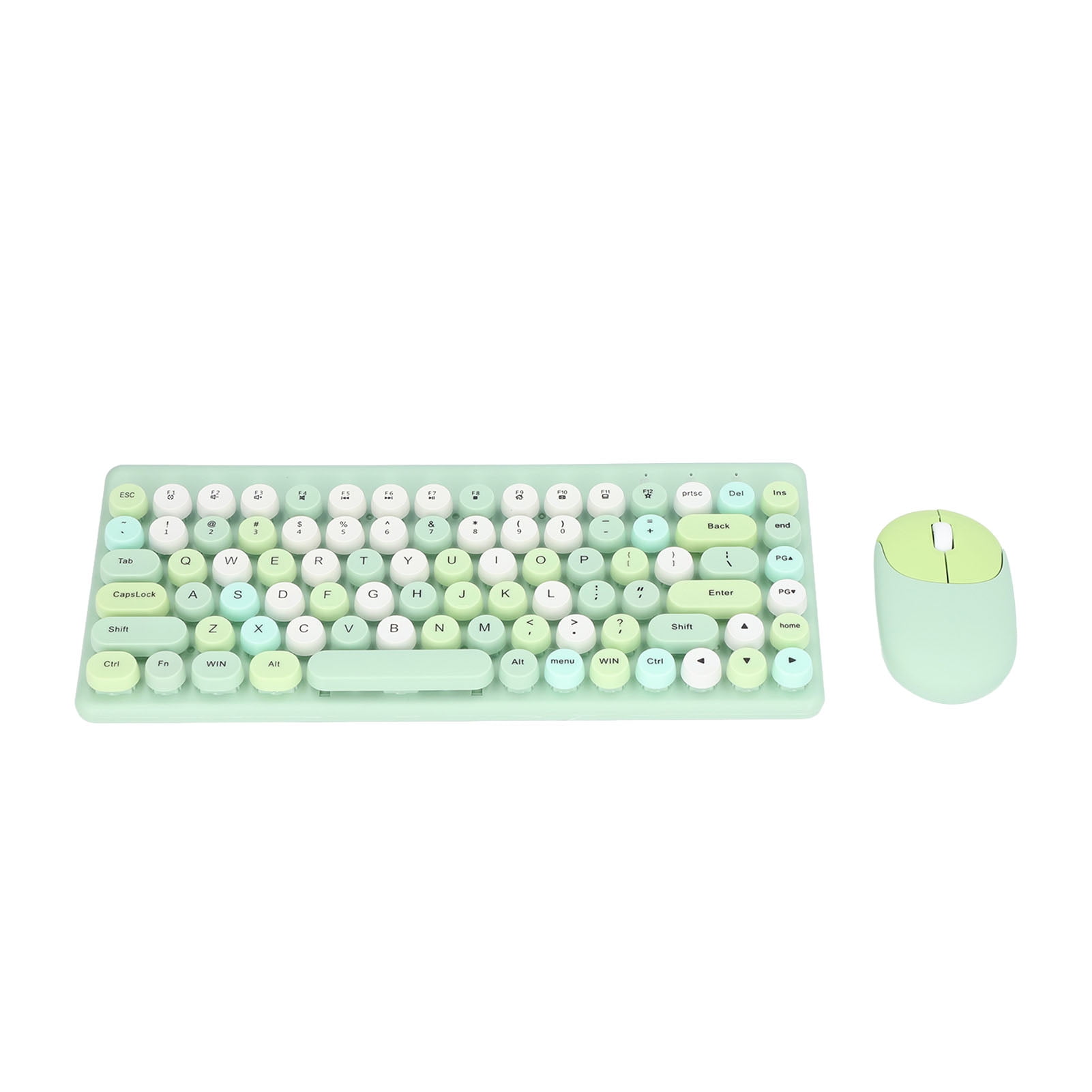Usb Keyboard Mouse Wireless Cute Mix Color 86 Keys Retro Round Concave Keycap 1200dpi Gaming